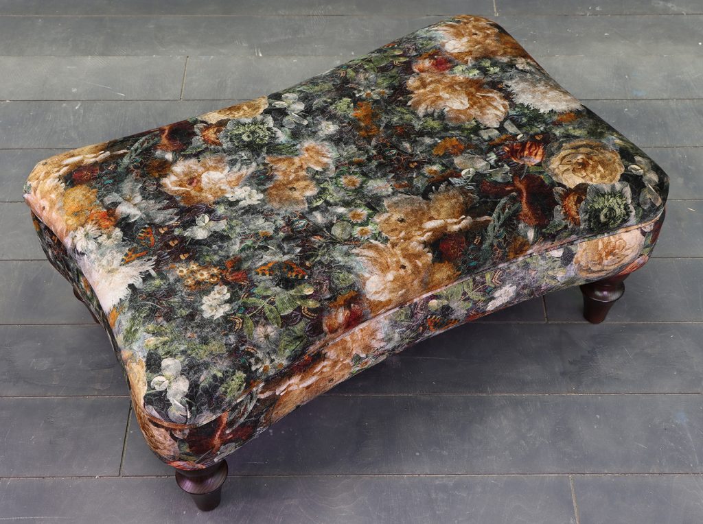 Spink & Edgar Brigitte Stool shown in Royal Garden Amber