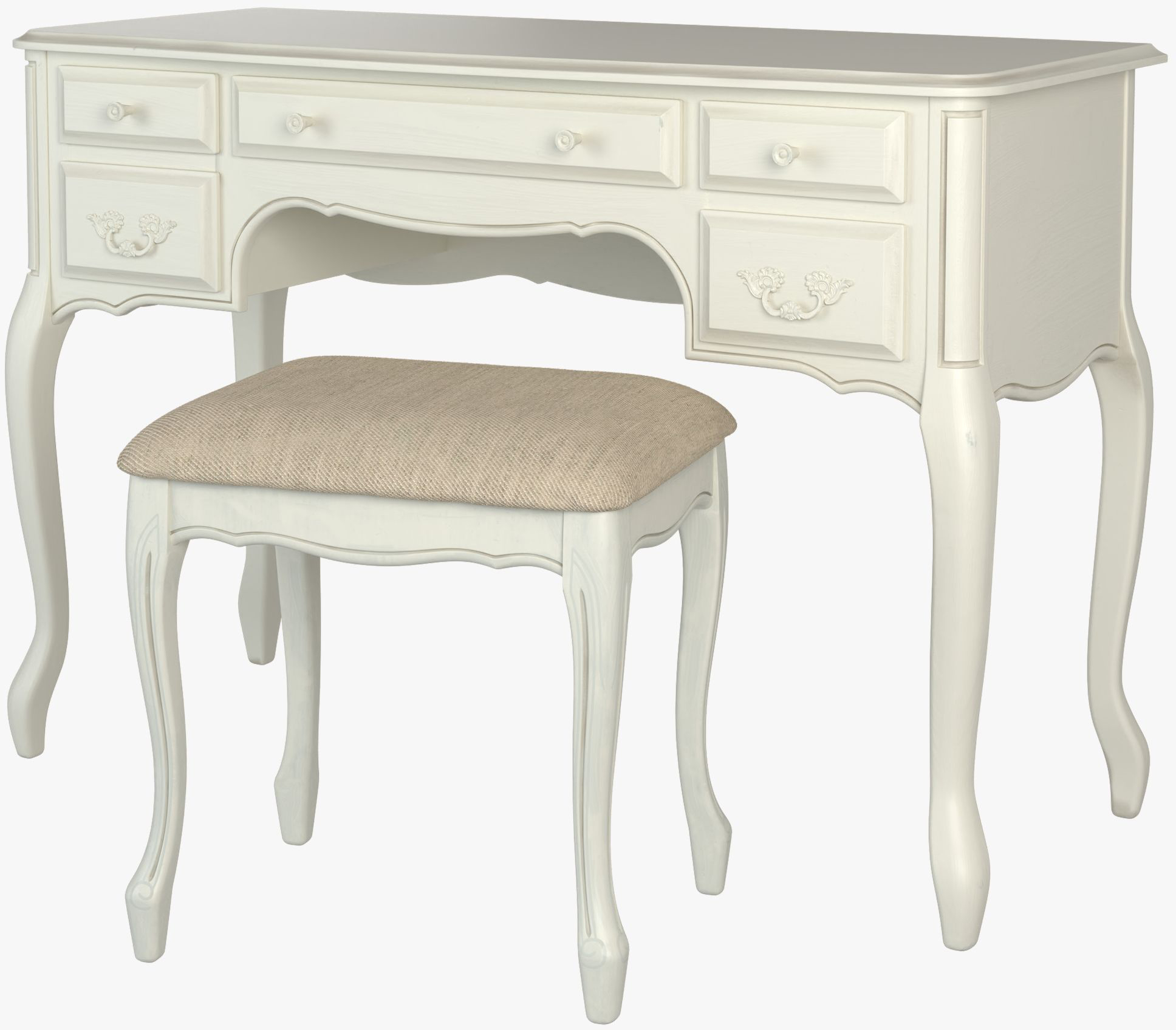 Laura Ashley Provencale Ivory 5 Drawer Dressing Table and Stool Set
